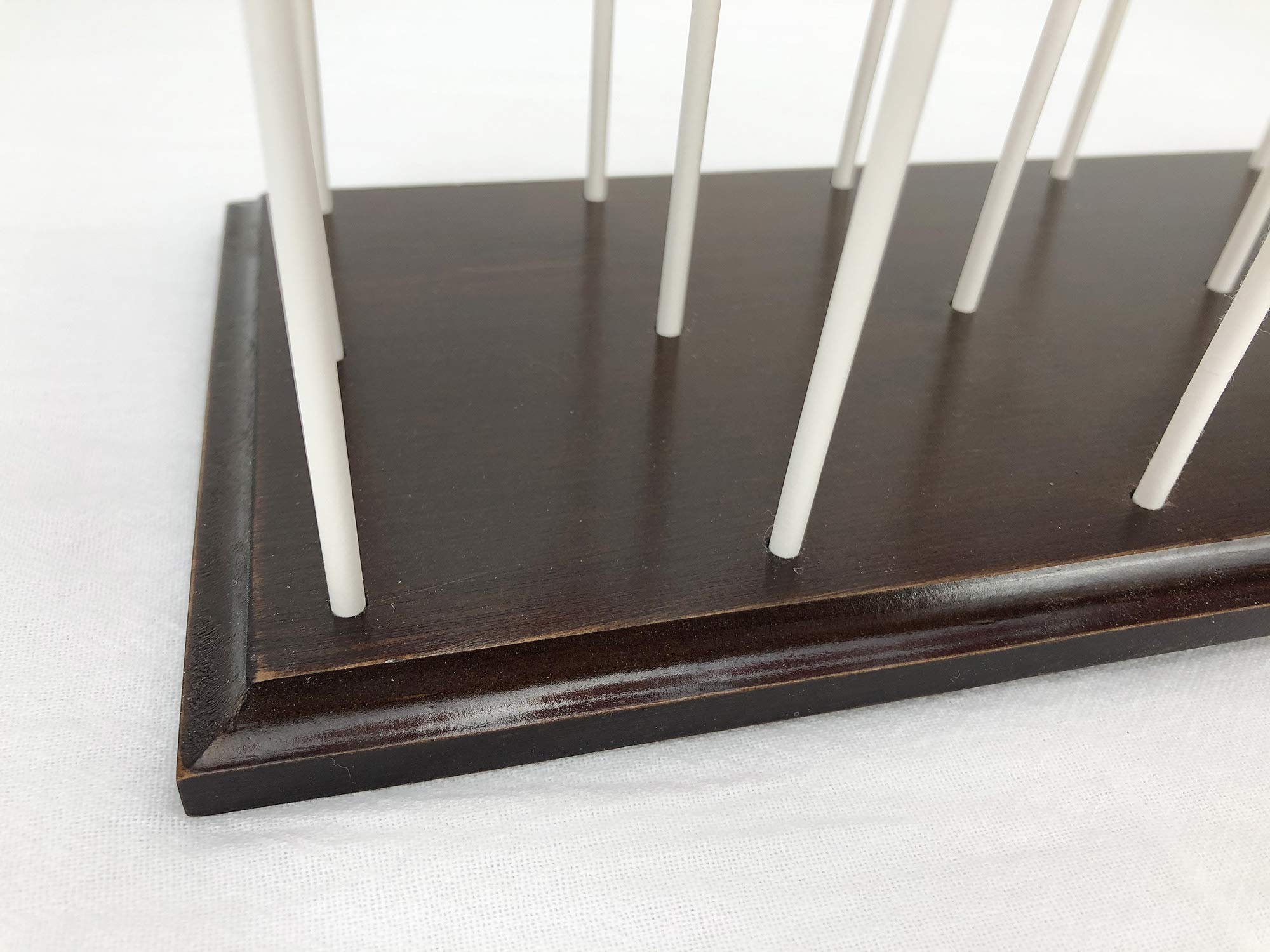 NANGOPOP Cake Pop Stand Display - 18 Hole Rustic Wood Lollipop Holder, Candy or Sucker Stand for Wedding, Baby Shower, Birthday Party - Fit 5/32" (4mm) Lollipop Sticks