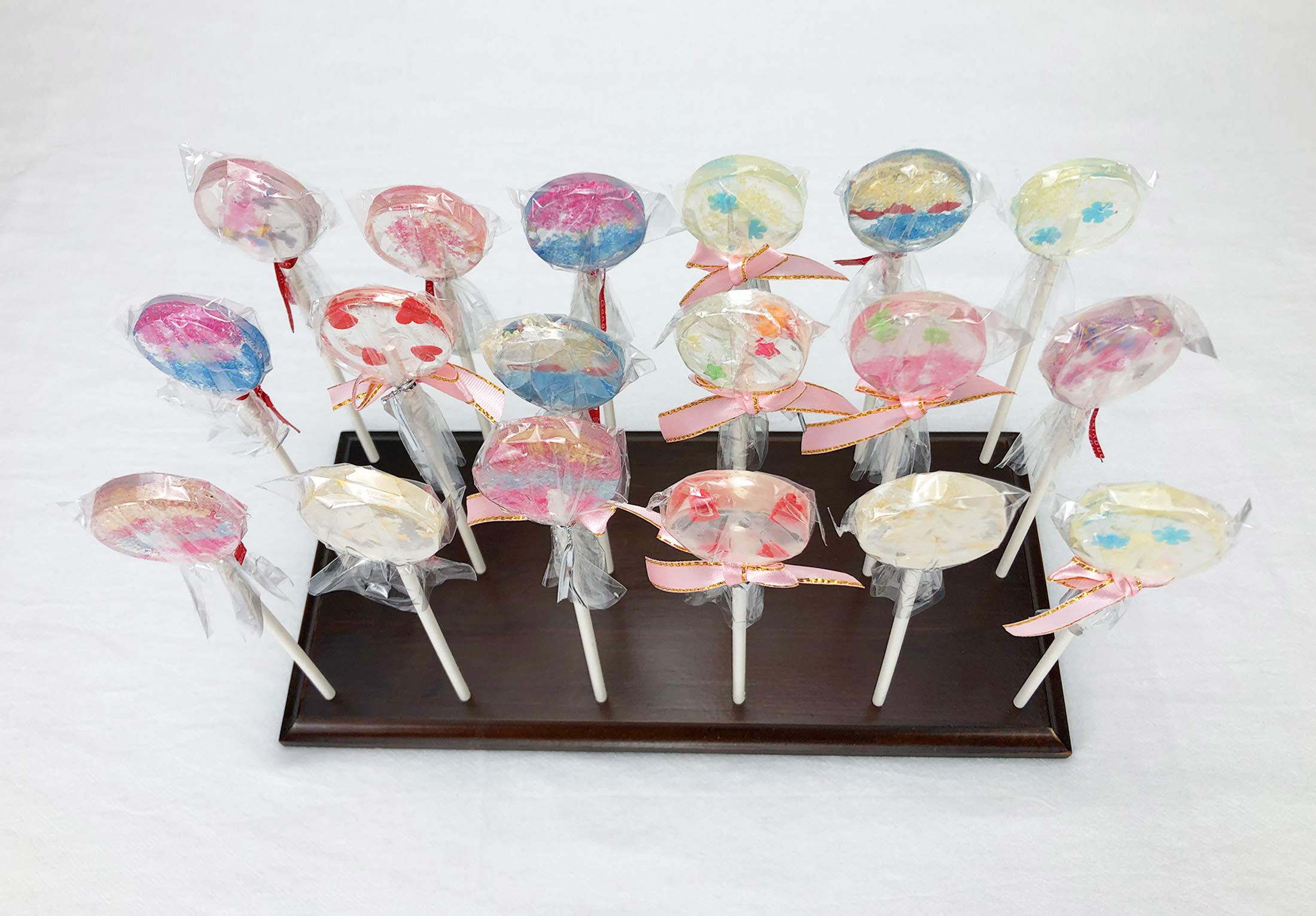 NANGOPOP Cake Pop Stand Display - 18 Hole Rustic Wood Lollipop Holder, Candy or Sucker Stand for Wedding, Baby Shower, Birthday Party - Fit 5/32" (4mm) Lollipop Sticks