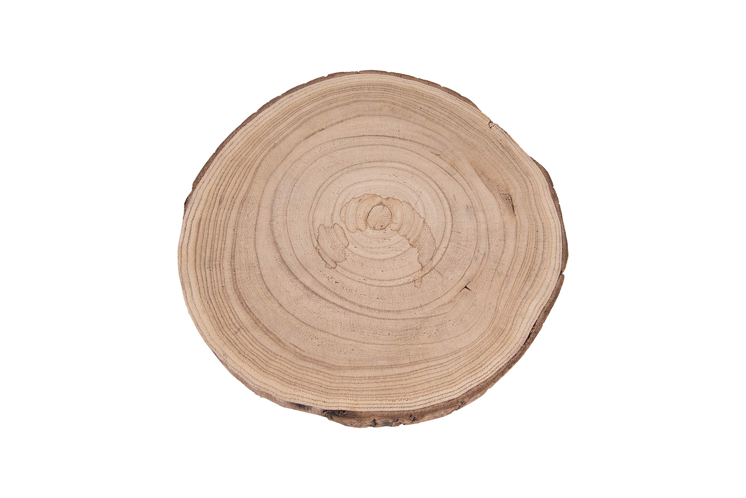 Creative Co-Op Large Paulownia Wood Pedestal with Metal Legs