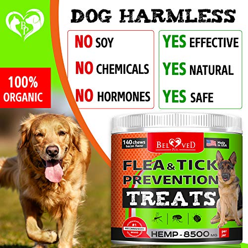 Flea and Tick Prevention Chewable Pills for Dogs - Revolution Oral Flea Treatment for Pets - Pest Control & Natural Defense - Chewables Small Tablets Made in USA… (Bacon)