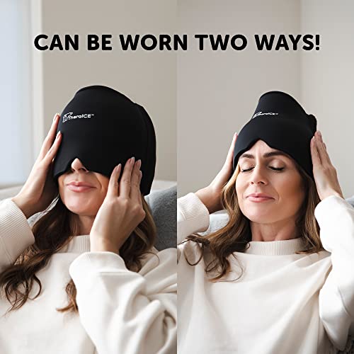 TheraICE Form Fitting Head Gel Ice Cap, Cold Therapy Ice Head Wrap Ice Pack Mask, Cold Cap