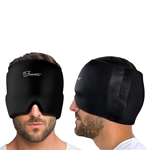 TheraICE Form Fitting Head Gel Ice Cap, Cold Therapy Ice Head Wrap Ice Pack Mask, Cold Cap