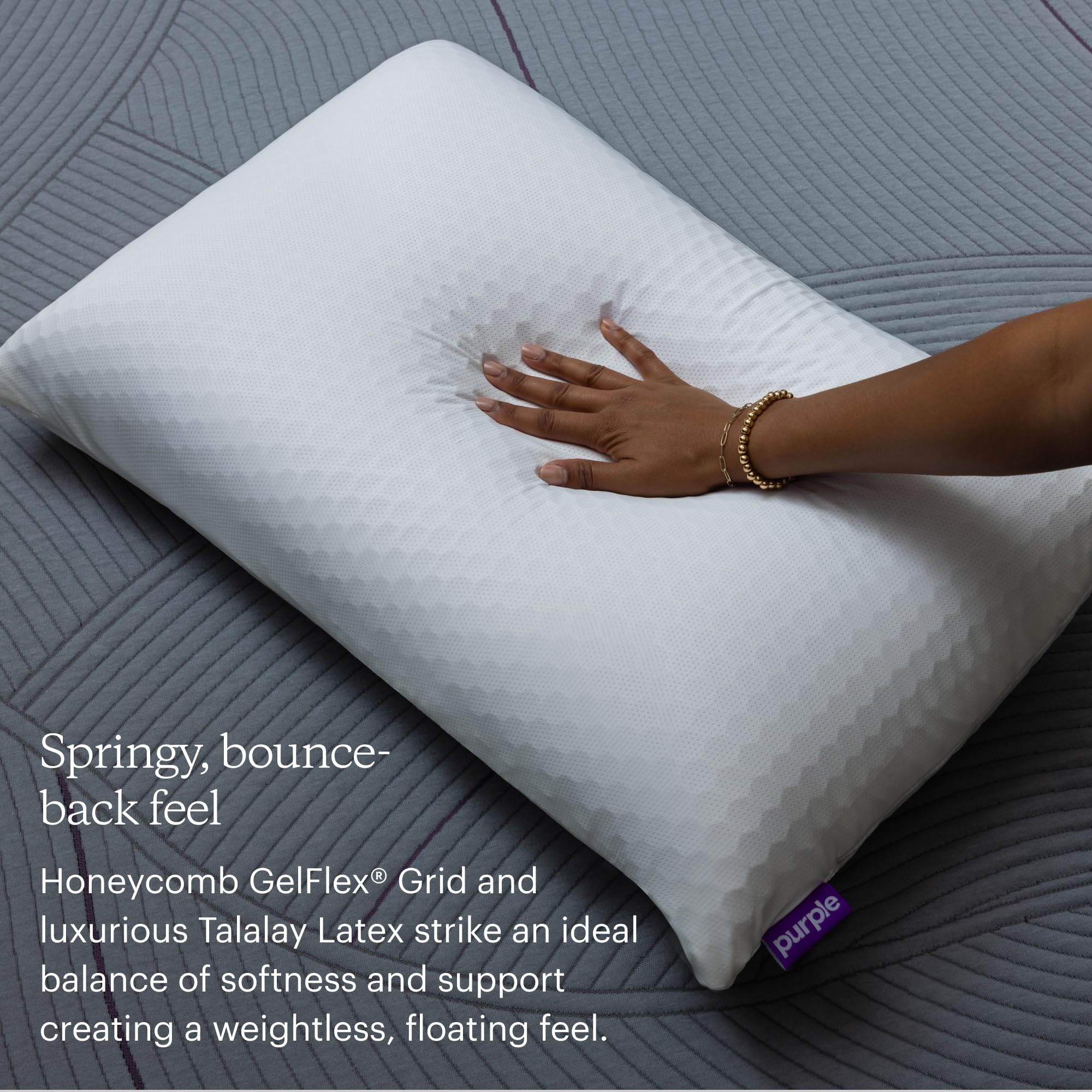 Purple Harmony Pillow - King Tall, Greatest Pillow Ever Invented, 360º Hex Grid & Talalay Latex Core - No Pressure Support, Stays Cool, Luxurious Comfort