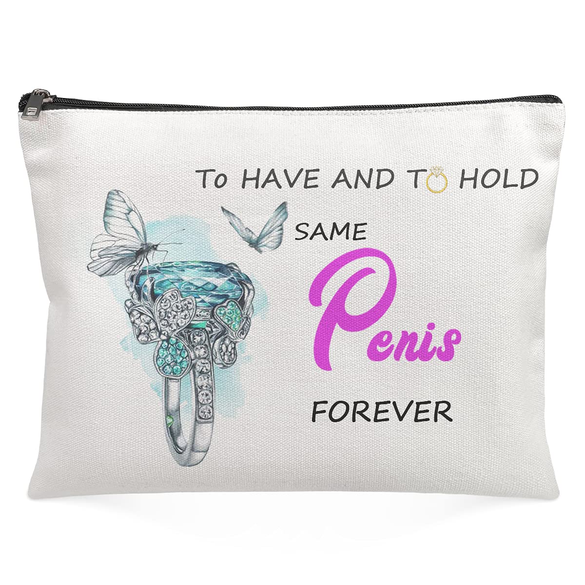 Hookoome Wedding Survival Kit For Bride Gifts Cosmetic Bags-Same Pen-is Forever -Funny Multipurpose Travel Toiletry Pouch With Zipper Canvas Bag For Women Bridal Shower Bachelorette Party Gifts
