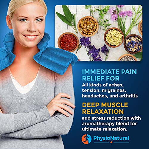 Weighted Neck and Shoulder Wrap - Instant Relief for Tension and Stress, Migraines, Headaches, Aches, Spasms, Arthritis, Stiffness - Deep, Penetrating Muscle Relaxation with Herbal Aromatherapy