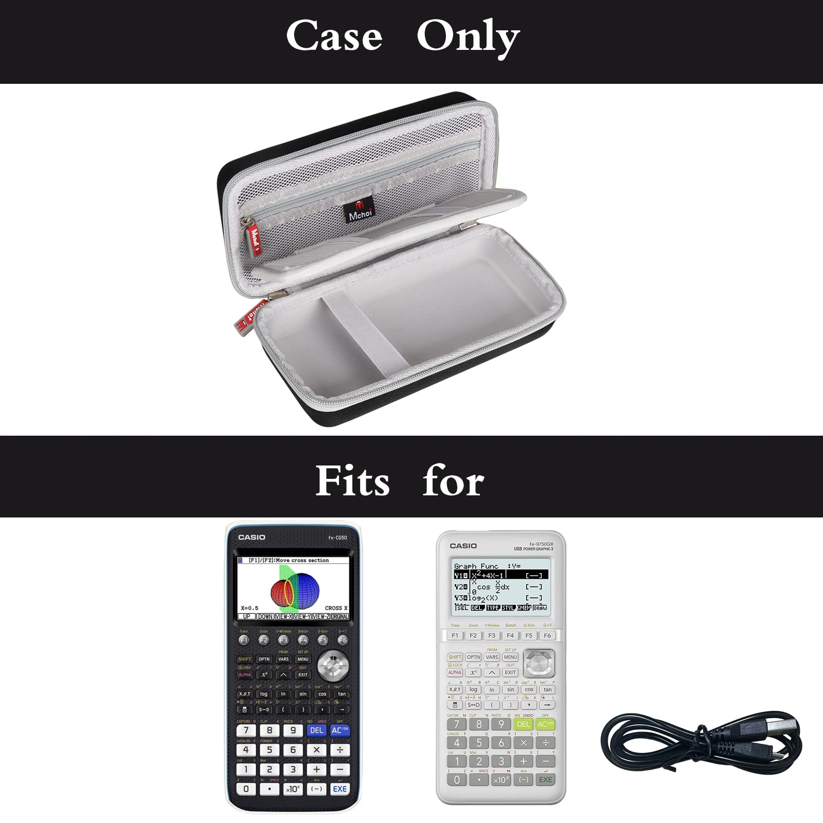 Mchoi Hard Carrying Travel Storage Case Suitable for CASIO PRIZM FX-CG50 / Casio fx-9750GIII Color Graphing Calculator, Case Only