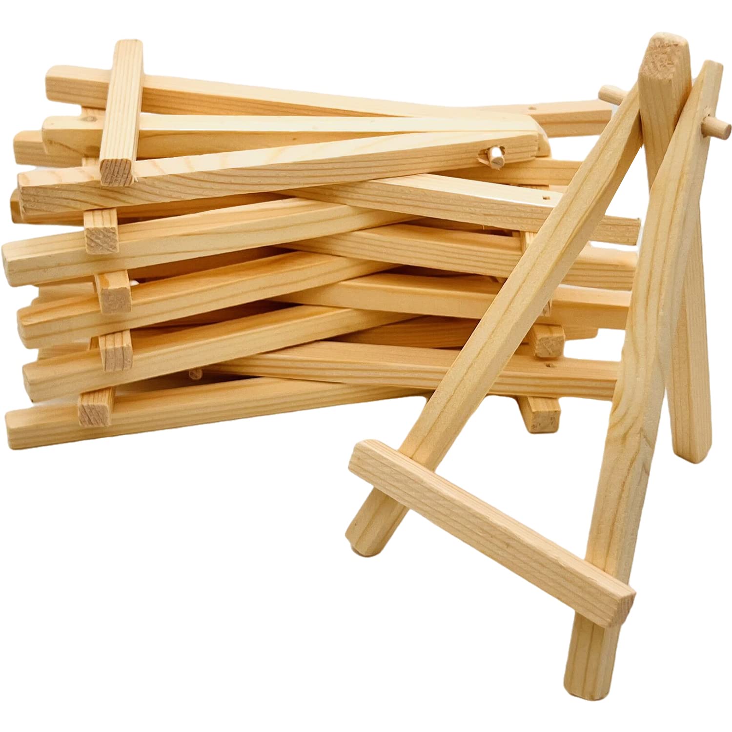 MYYZMY 5.9 Inch Mini Wood Display Easel, 10 Pcs Tabletop Easels for Displaying Photos, Picthres