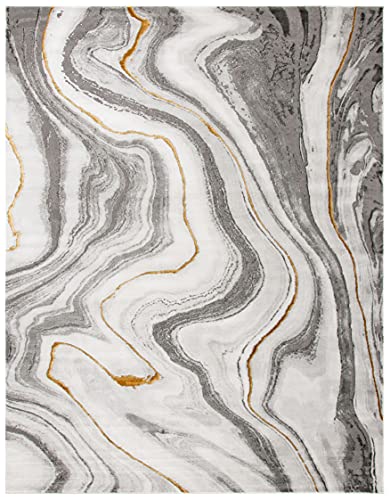 SAFAVIEH Craft Collection 9' x 12' Grey / Gold CFT819F Modern Abstract Non-Shedding Living Room Bedroom Dining Home Office Area Rug