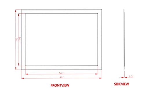 Large Double Rectangular Beveled Wall Mirror | Silver Backed Rectangle Mirrored Glass| Vanity, Bedroom, or Bathroom Hangs Horizontal & Vertical Frameless (40" W x 30" H)