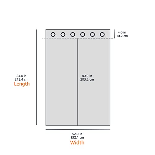 Amazon Basics Room Darkening Blackout Window Curtains with Grommets - 52 x 84-Inch, White, 2 Panels