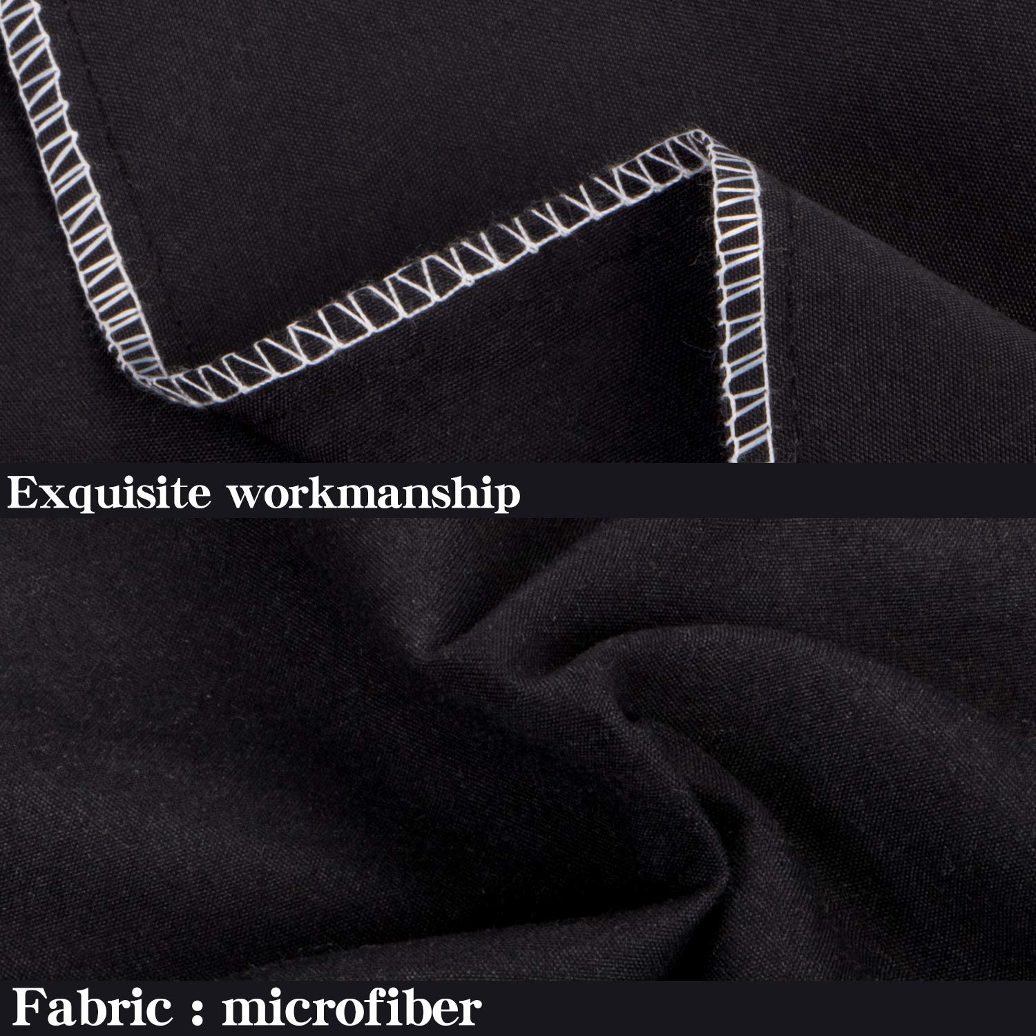 NTBAY Queen Pillowcase Set - 4 Pack Brushed Microfiber 20x30 Pillowcases - Soft, Wrinkle-Free, Fade-Resistant, Stain-Resistant, Black Pillowcases with Envelope Closure - 20x30 Inches, Black