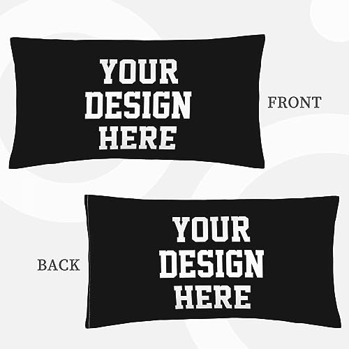 Custom Pillows with Picture Add Your Picture Logo Text Personalized Pillow with Photo Design Your Own Personalized Gifts Black 20x36In Pillow Case