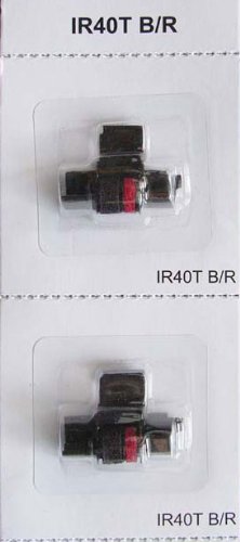 (12 Pack) COMPUMATIC Compatible/Replacement Calculator Ink Roller, Black/Red IR-40T, Replaces Casio IR40T, Canon CP13, Sharp EA772R, NuKote NR42, Porelon PR42