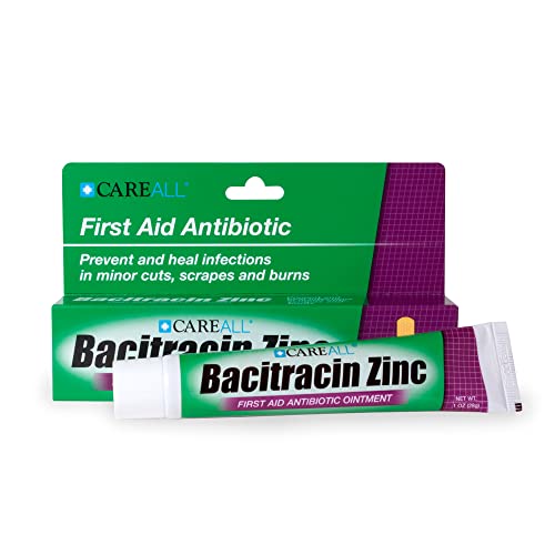 (3 Pack) CareALL 1oz Bacitracin Antibiotic Zinc Ointment. First Aid Ointment to Prevent and heal infections for Minor cuts, scrapes and Burns.