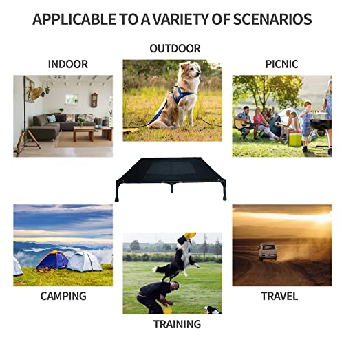 LOOGU Elevated Dog Bed, Portable Raised Dog Cot Bed for Indoor and Outdoor Use Dog Bed with Breathable Mesh and Durable Frame