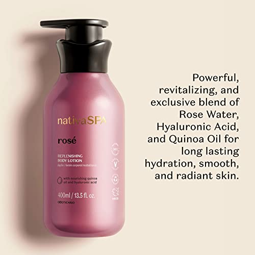 Nativa SPA by O Boticário, Rosé Moisturizing Body Lotion, Deeply Moisturize and Nourish Skin, 13.5 Ounce