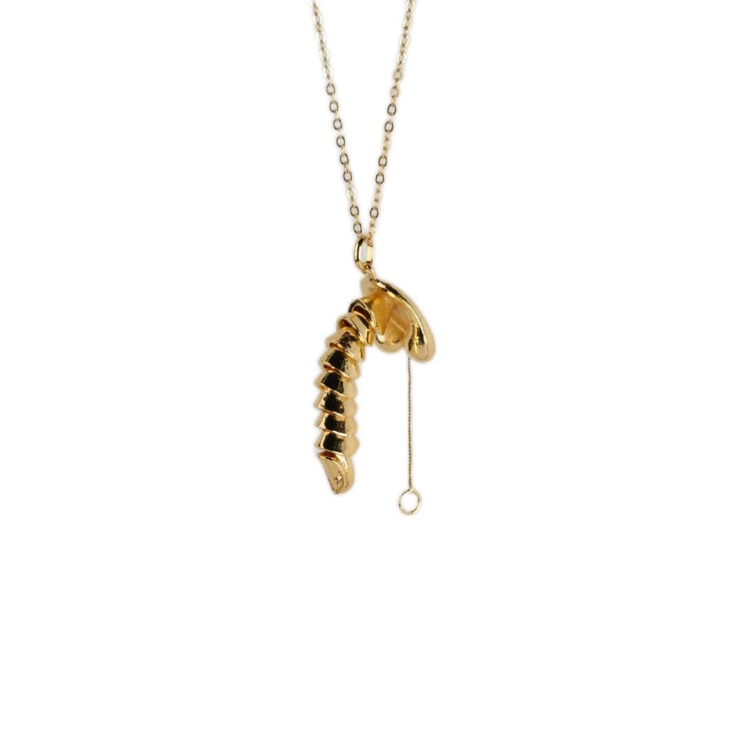 MEYFAR Funny Erectable Pendant,Creative Jewelry for Halloween Party,Creative Male Organ Modeling Necklace,Funny Jewelry for Men Women, Cool Jewelry Gift for Men Boys (Golden)