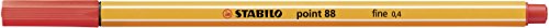 STABILO Fineliner - Point 88 - Wallet of 10 - Red