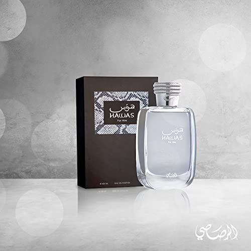 RASASI Hawas EDP 100ml(3.4 oz) | Long-Lasting Pour Homme Spray, Aquatic Scent Designed to Embody Masculine Strength and Vigor (Hawas for Him)