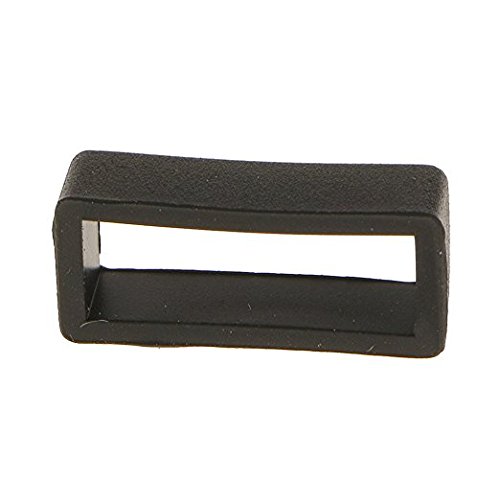 2X Size 18mm Black Rubber Silicone Leather Rubber Replacement Watch Band Strap Loops Keeper Hoop Buckle ratainer Resin