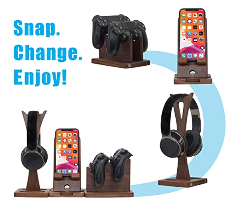 Gamer Gift for Men, Adjustable Controller Organizer with Headphone Holder, Rotating Phone Stand & Game Controller Stand - Unique Gift Idea for Teenage Boy, Gamers, Game Lover on Birthday, Fathers Day