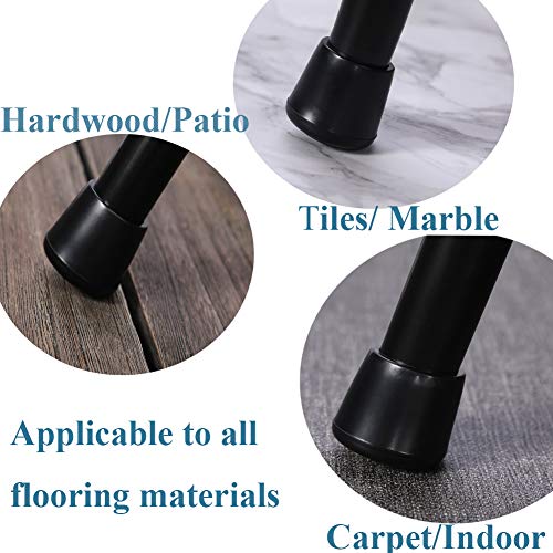 Chair Leg Tips Caps Non-Slip Rubber Leg Tips 1” Inner Diameter Furnigear -Black Chair Leg Floor Protectors Round , 16 Pack