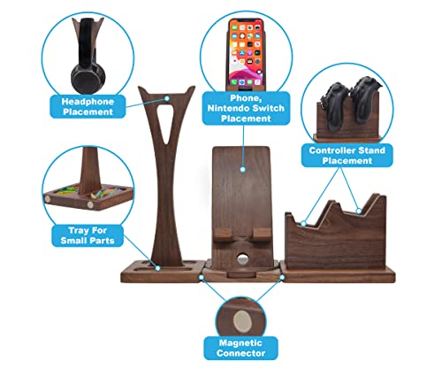 Gamer Gift for Men, Adjustable Controller Organizer with Headphone Holder, Rotating Phone Stand & Game Controller Stand - Unique Gift Idea for Teenage Boy, Gamers, Game Lover on Birthday, Fathers Day