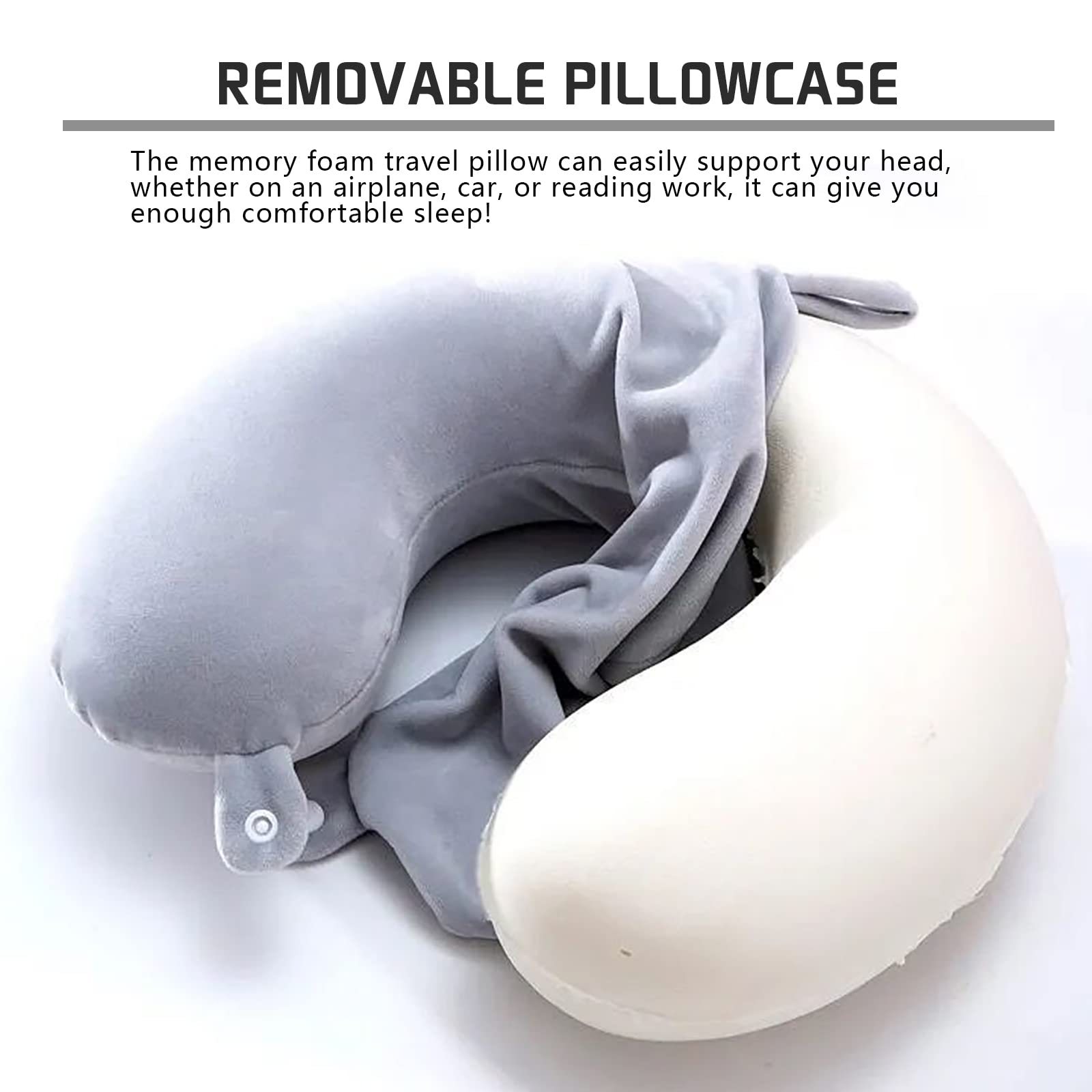 Youmeisha Comfortable Breathable Memory Foam Travel Pillow Neck Pillow Support Neck and Head Aircraft Neck Pillow Suitable for Airplane Travel Portable Neck Pillow Support Machine Washed (Black)