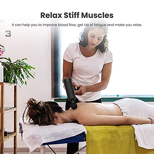Mebak Chic Massage Gun Percussive Massager for Pain Relief, Workout Relaxation, Quiet Cordless Fascia Gun Recovery Tool Black