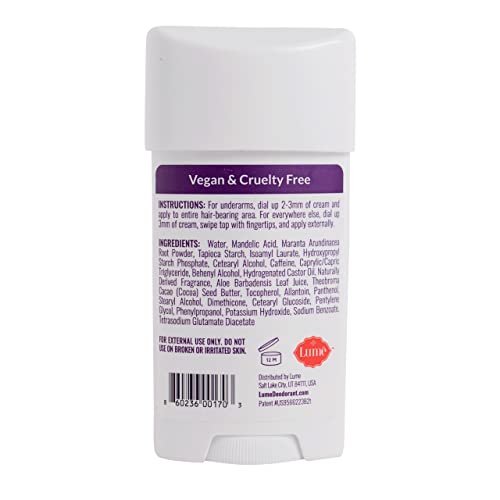 Lume Deodorant Cream Stick - Underarms and Private Parts - Aluminum-Free, Baking Soda-Free, Hypoallergenic, and Safe For Sensitive Skin - 2.2 Ounce (Lavender Sage)
