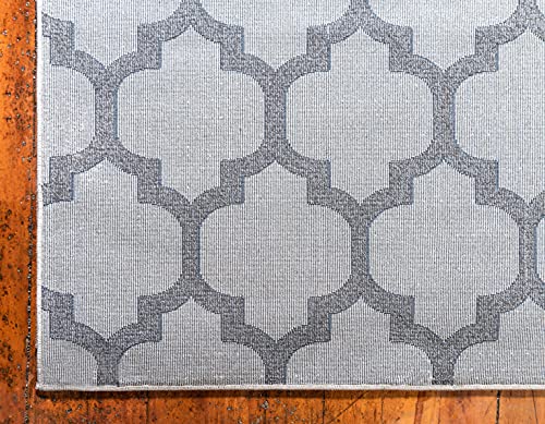 Unique Loom Trellis Collection Modern Morroccan Inspired with Lattice Design Area Rug, Rectangular 4' 1" x 6' 1", Beige and Gray/Gray