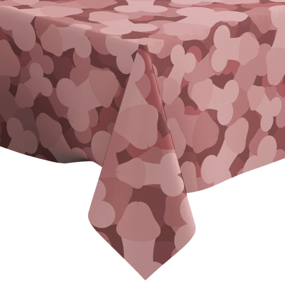 Penis Member Pattern Pattern - Rectangle Oblong Tablecloth, 60" X 84" inches Washable Decorative Table Cloth