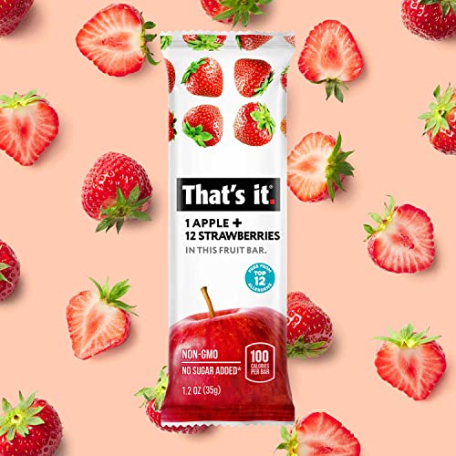 That's it Fruit Bars Snack Gift Box { 20 Pack }100% All Natural, Gluten-Free, Vegan, Low Carb Snacks - Healthy Fruit Snacks Bulk Variety Pack(Strawberry, Mango, Blueberries, Cherries & Fig Bars)