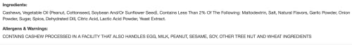 GG Dill Pickled Cashews 6 Oz. (1 Pack)