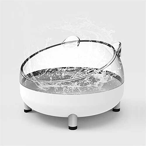 FUUIE Bowls for Food and Water Creative Cat Feeding Bowl Separable Stainless Steel Pet Feeder/Drinking Bowl for Small Medium Cat Dog Transparent Food Storager (Color : Blue Double Bowl)