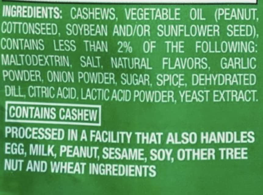 GG Dill Pickled Cashews 6 Oz. (1 Pack)