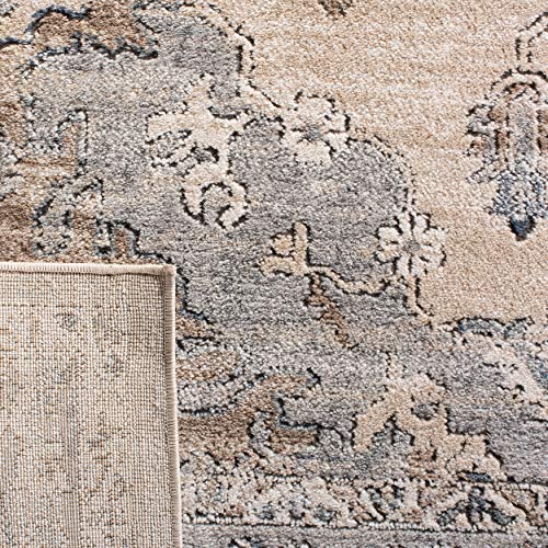 SAFAVIEH Oregon Collection 8' x 10' Beige/Grey ORE898B Oriental Distressed Non-Shedding Living Room Bedroom Dining Home Office Area Rug