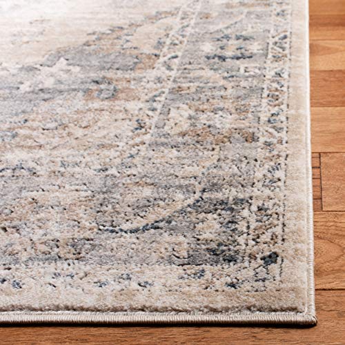 SAFAVIEH Oregon Collection 8' x 10' Beige/Grey ORE898B Oriental Distressed Non-Shedding Living Room Bedroom Dining Home Office Area Rug