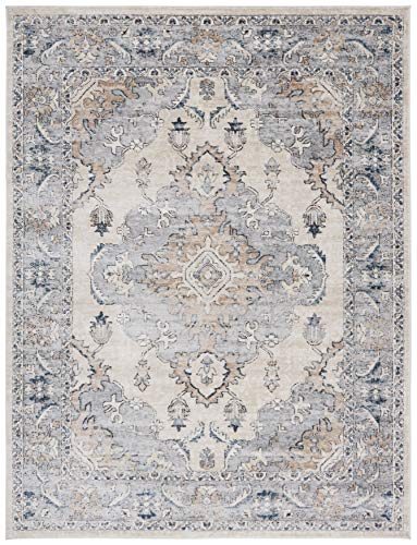 SAFAVIEH Oregon Collection 8' x 10' Beige/Grey ORE898B Oriental Distressed Non-Shedding Living Room Bedroom Dining Home Office Area Rug