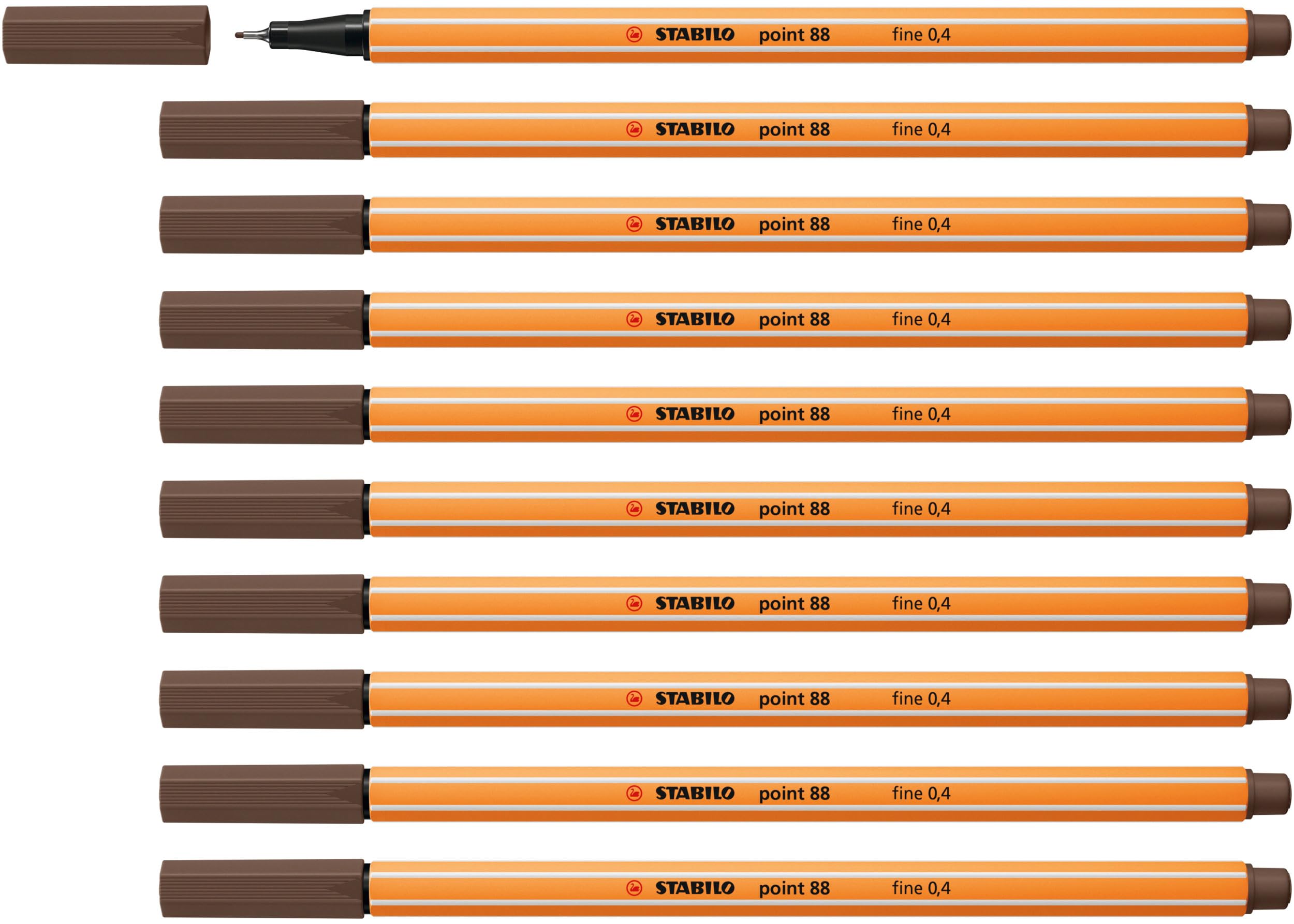 STABILO Fineliner point 88 - Pack of 10 - Umber