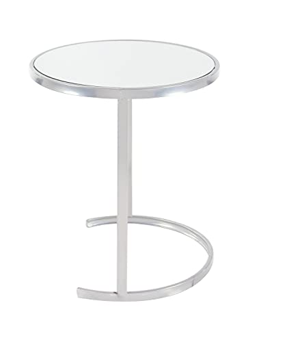 Deco 79 Metal Nesting Accent Table with Mirrored Glass Top, Set of 3 21", 19", 17"H, Silver
