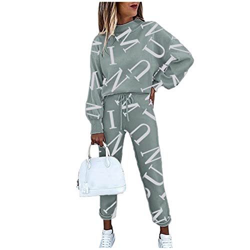 Waffle Knit Pajamas Women Two Piece Lounge Sets 2 Piece Sweatsuits for Women Blue Button up Cardigan Zipper Jacket with Sweatpants Jogger Hoodie Womens Fall Shirts Sweatshirt Sweatpants Two Piece