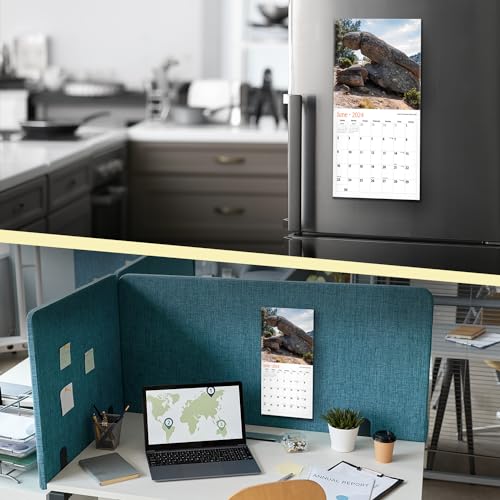 RED EMBER D'ck Pics in Nature Mini 2024 Wall Calendar 12 Month | 7" x 14" Open | Thick & Sturdy Paper | Giftable | Calendar 2024