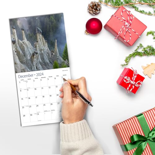 RED EMBER D'ck Pics in Nature Mini 2024 Wall Calendar 12 Month | 7" x 14" Open | Thick & Sturdy Paper | Giftable | Calendar 2024