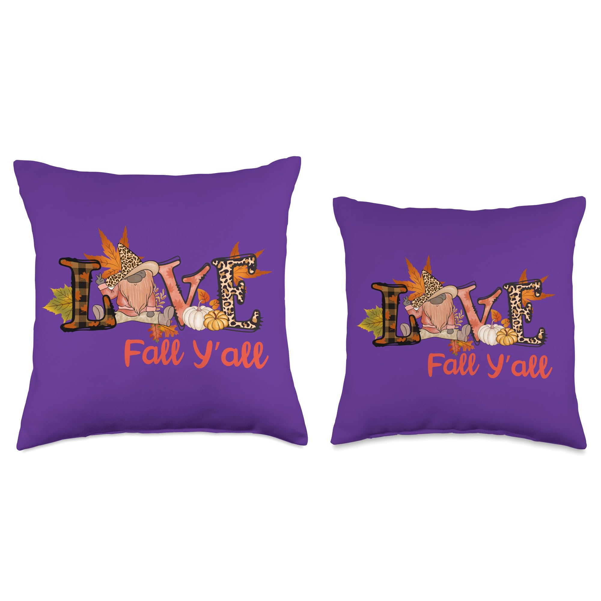 Thanksgiving Love Fall Y'all Black African American Gnome Throw Pillow