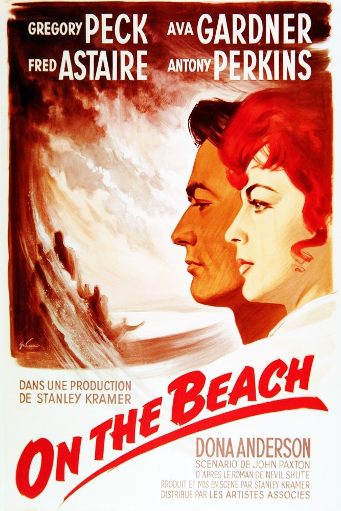 Posterazzi On The Beach From Left: Gregory Peck Ava Gardner On French Art 1959 (Onthebea-02Fr1) Movie Masterprint Poster Print, (11 x 17)