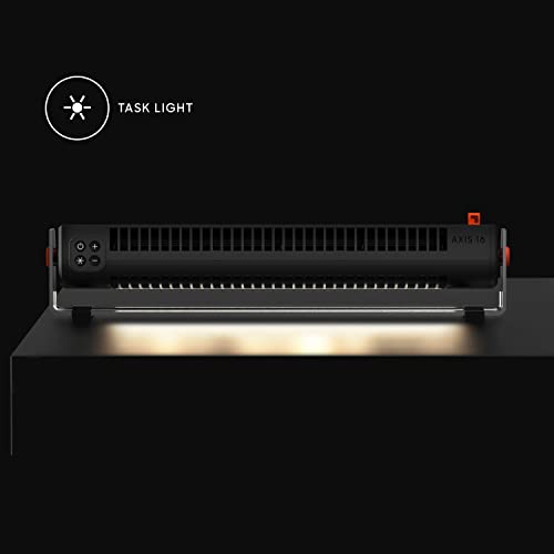 SHARPER IMAGE AXIS 16 Airbar Tower Desk Fan with Task Light, Full-Range Tilt, 3 Speed Touch Control, Black