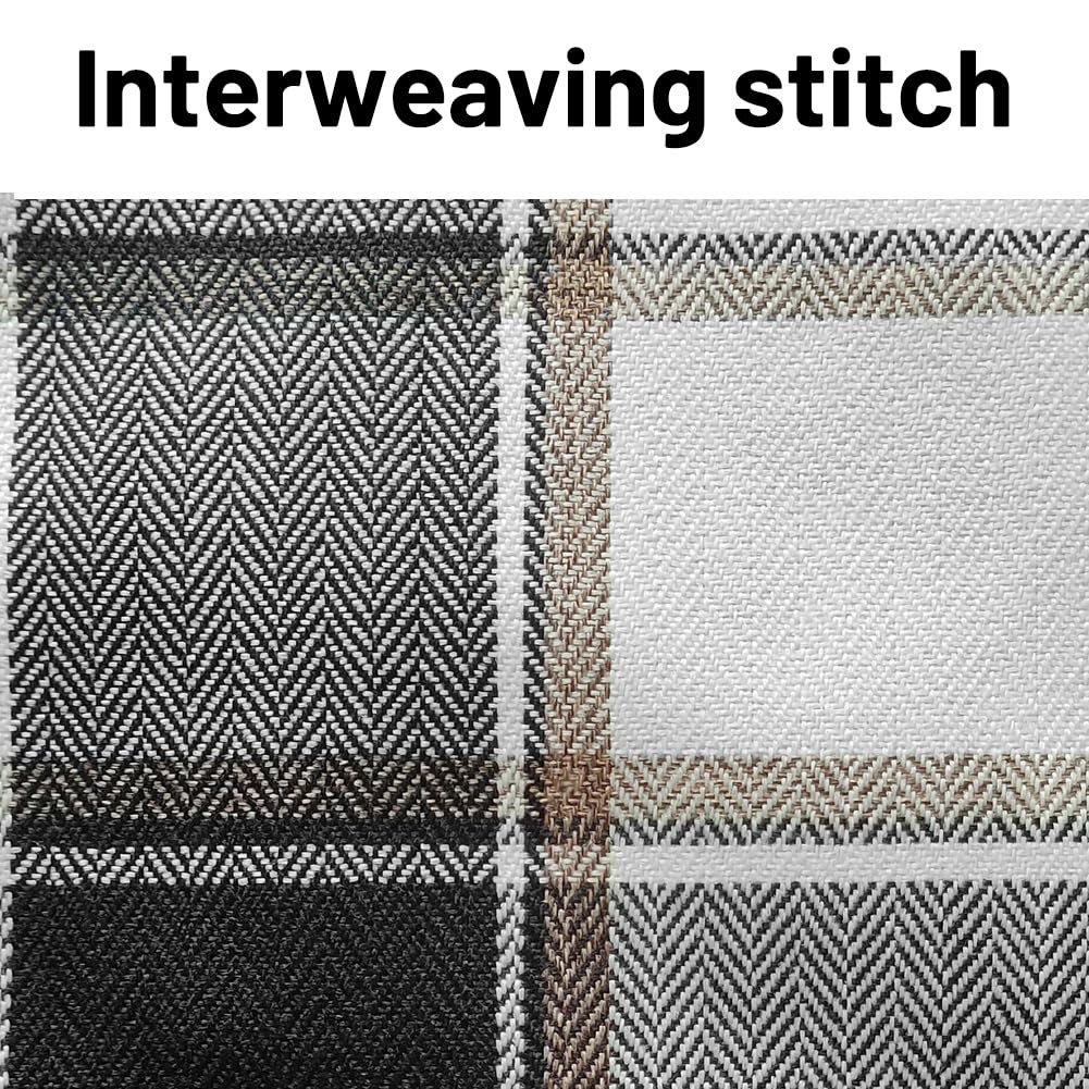Balophily Sofa Square Throw Pillow Covers 18x18 Set of 2, Polyester Buffalo Plaid Couch Throw Pillow Cases, Black and White