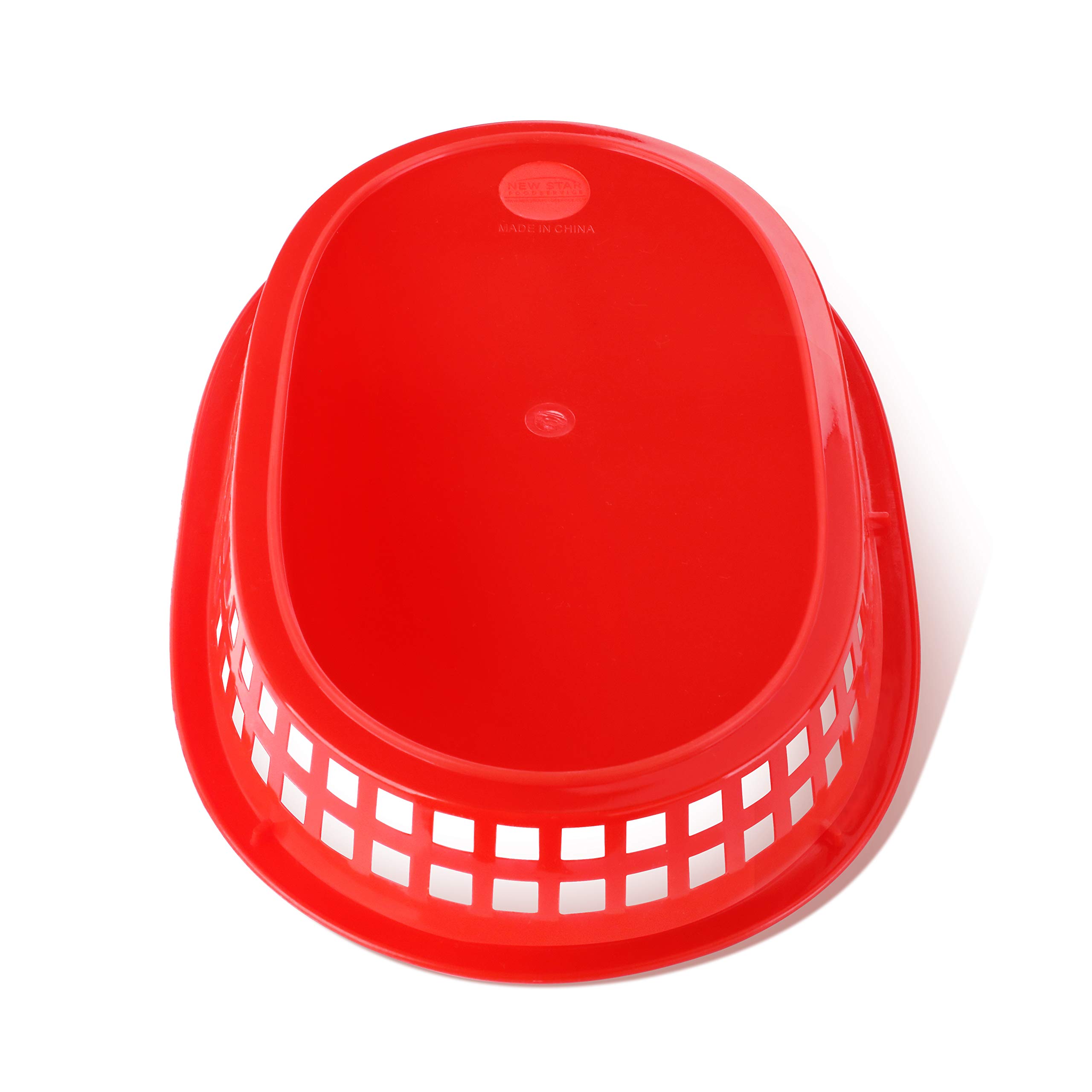 New Star Foodservice 44065 Fast Food Baskets, 10.5 x 7 Inch, Set of 12, Red