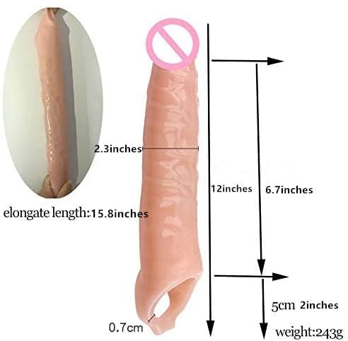 2023 New 12in Soft Big Realistic Sleeve Extender Sheath for Men Male Enhancement Extension Sleeve Fleshy Color DRT3266